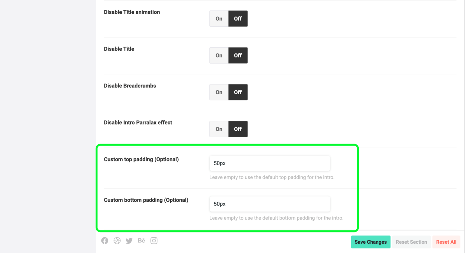 Customize page intro section - Essentials Knowledge base
