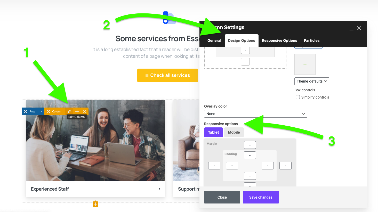 WPBakery responsive spacing options - Essentials Knowledge base