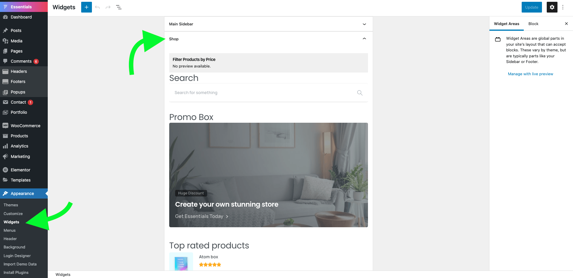 How to create and edit sidebars? - Essentials Knowledge base