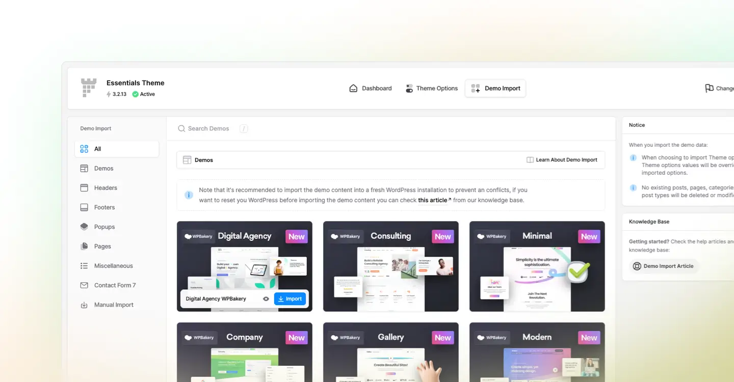 Changelog - Essentials Knowledge base